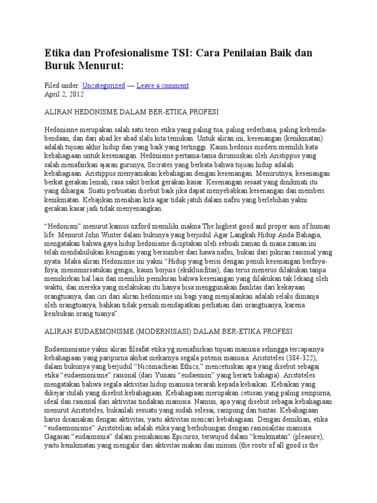 Etika Dan Profesionalisme | PDF