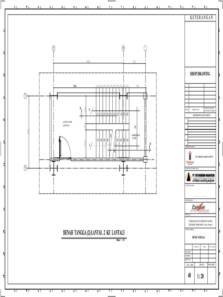 Shop Drawing Denah Tangga Darurat 2-3 | PDF