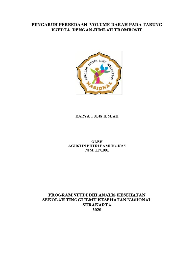 Volume Darah dan Jumlah Trombosit | PDF