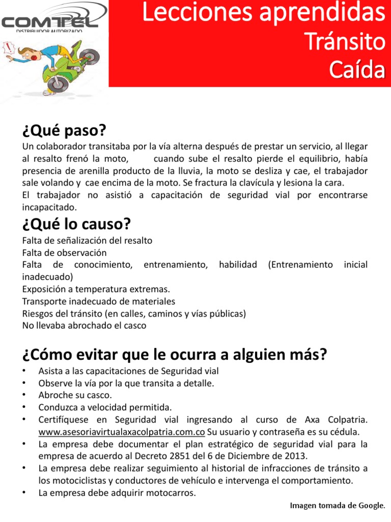 Lecciones Aprendidas PDF | PDF | Seguridad vial | Accidente de tráfico