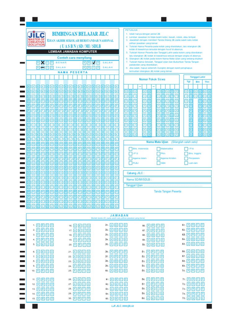 LJK Silang SD 75 Nomor PDF | PDF