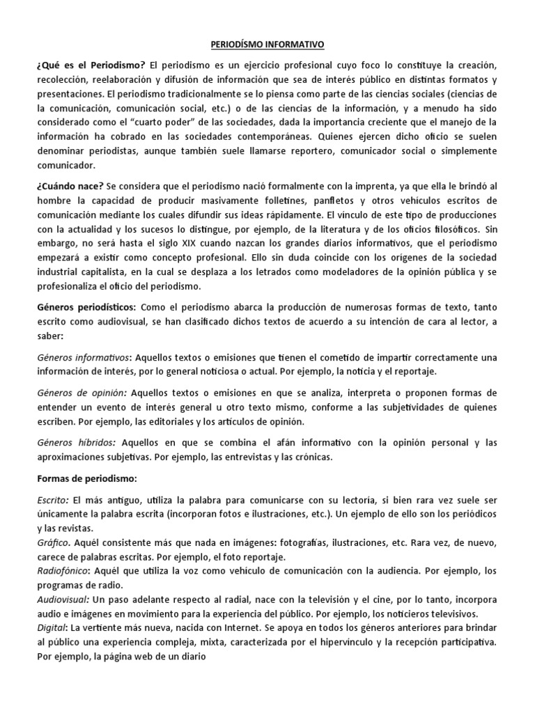 Periodísmo Informativo | PDF | Periodismo | Radio