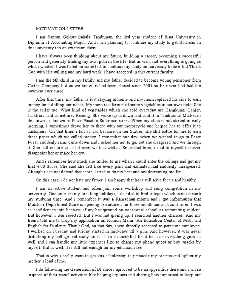 Motivation Letter | PDF