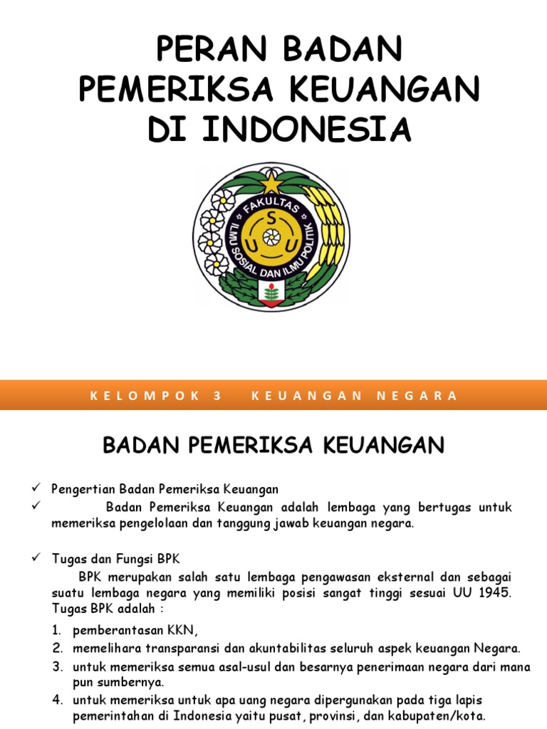 Peran Badan Pemeriksa Keuangan Di Indonesia | PDF