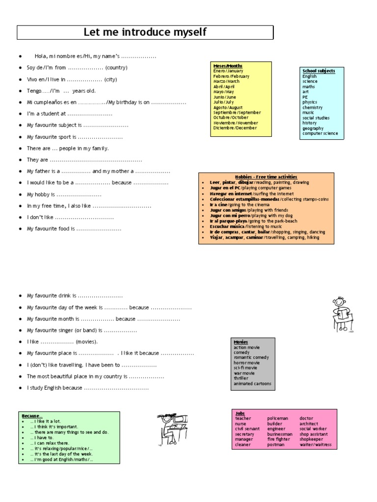 Let Me Introduce Myself Fun Activities Games - 673 | PDF