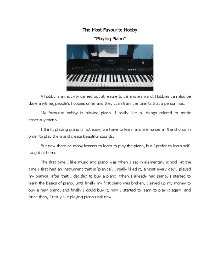 The Most Favourite Hobby | PDF | Piano | String Instruments