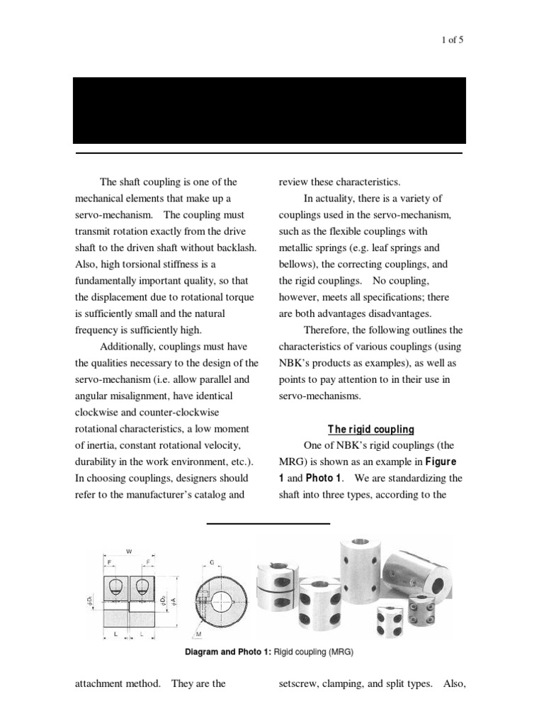 Pointers For Selecting Shaft Couplings | PDF | Classical Mechanics ...