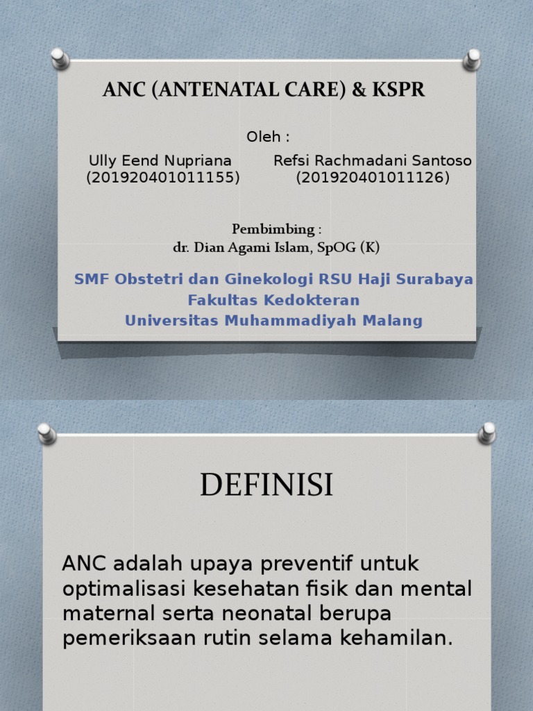 Anc (Antenatal Care) & KSPR | PDF