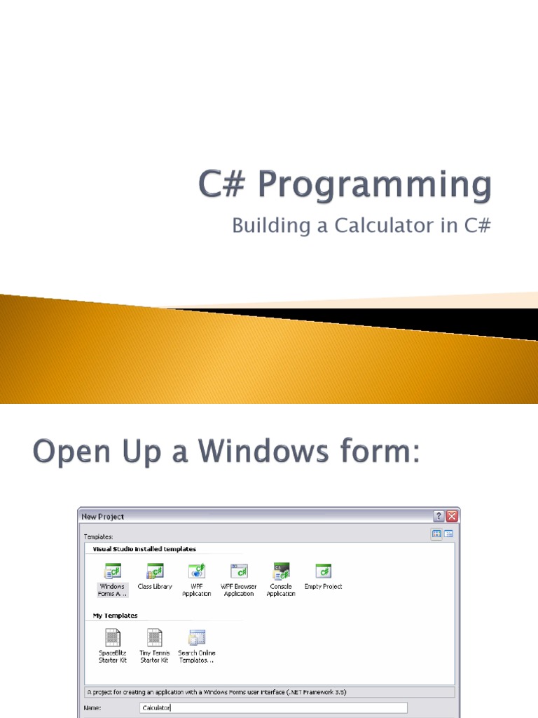 Build C# Calculator App | PDF
