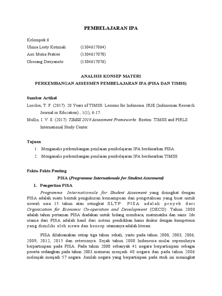 Kel 6 - PISA Dan TIMSS | PDF