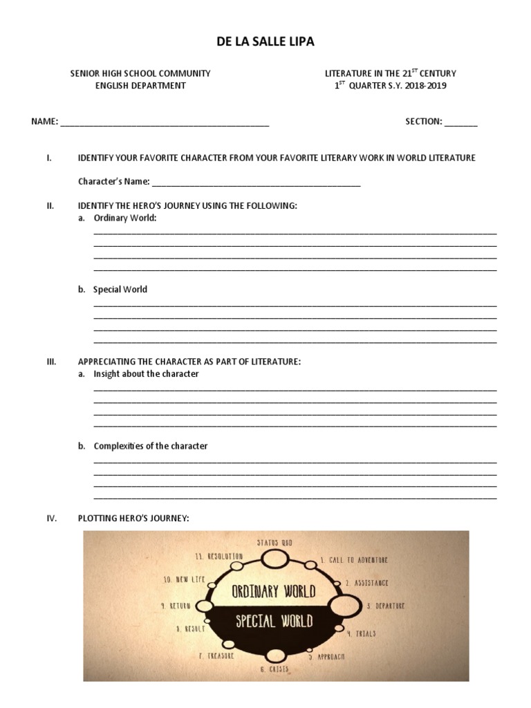 Hero's Journey Worksheet | PDF
