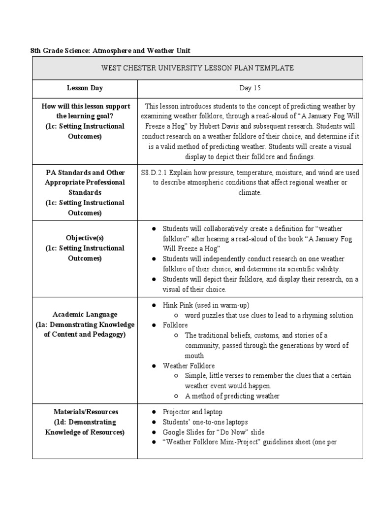Weather Folklore Lesson | PDF | Folklore | Weather