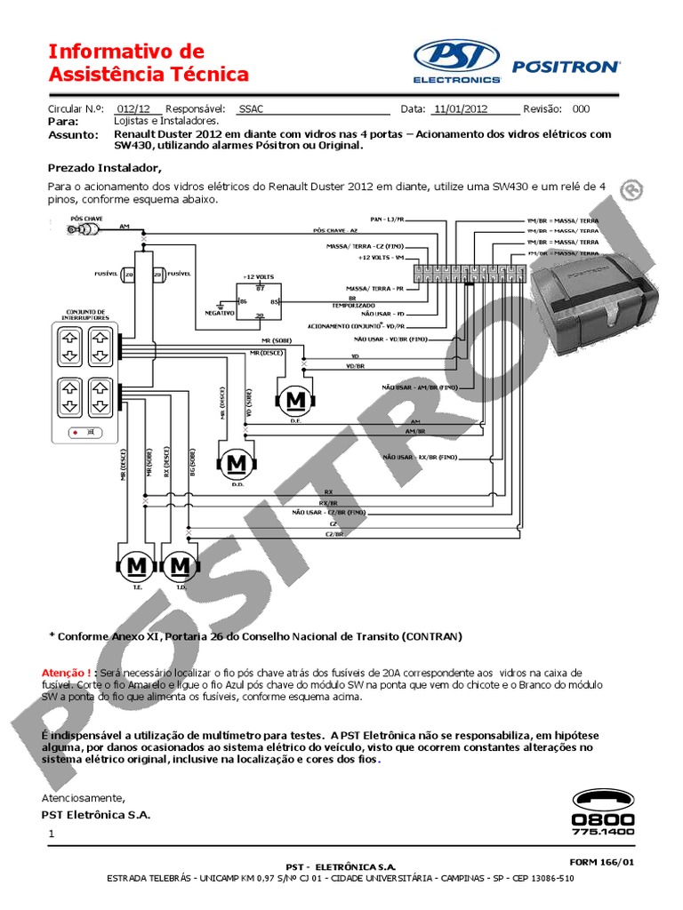 Acionamento Dos VE Com SW430 Utilizando Alarmes Pósitron Ou Original ...
