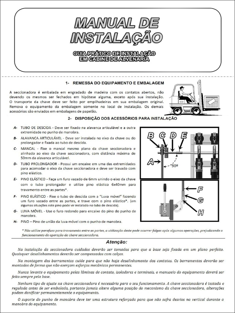 Manual de Montagem para Chave Seccionadora Tripolar | PDF