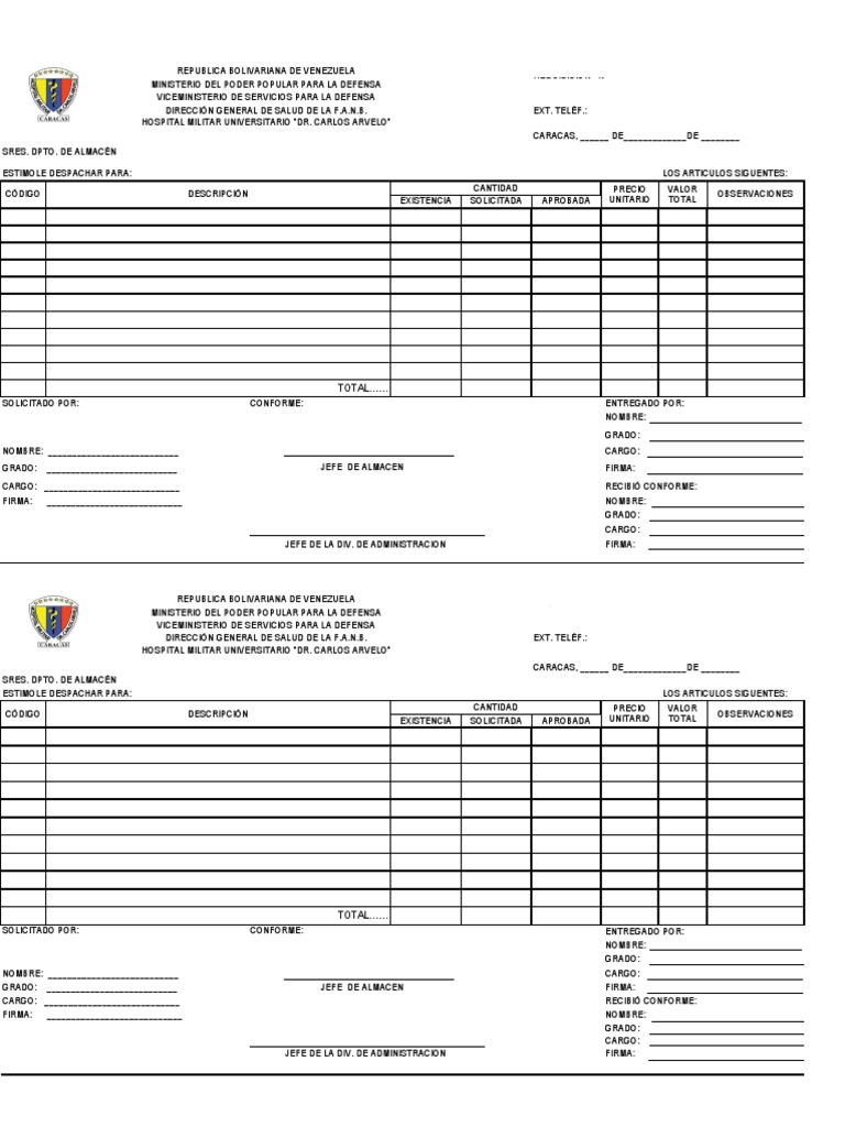 Formato de Requisiciones Arvelo | PDF | Instituciones gubernamentales | Instituciones sociales