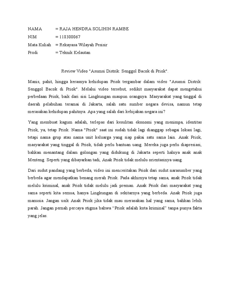 Realitas Kehidupan di Priok dan Sunda Kelapa | PDF