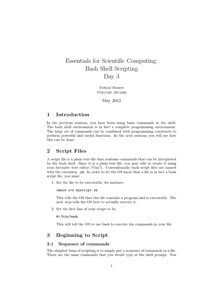 Linux Day 3 - Bash Shell Scripting | PDF | Control Flow | Command Line ...