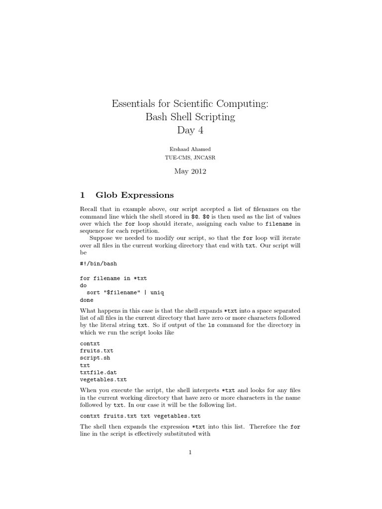 Linux Day 4 Bash Shell Scripting Pdf Filename Command Line
