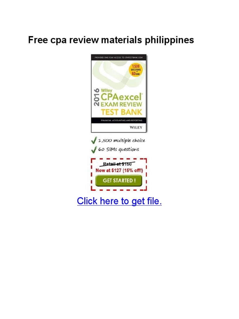 Free Cpa Review Materials Philippines PDF | PDF | Uniform Certified ...