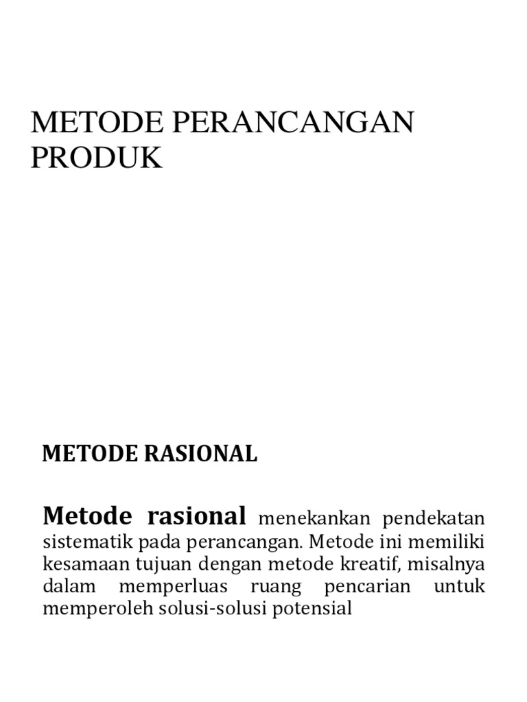 Tahapan Metode Perancangan Rasional | PDF