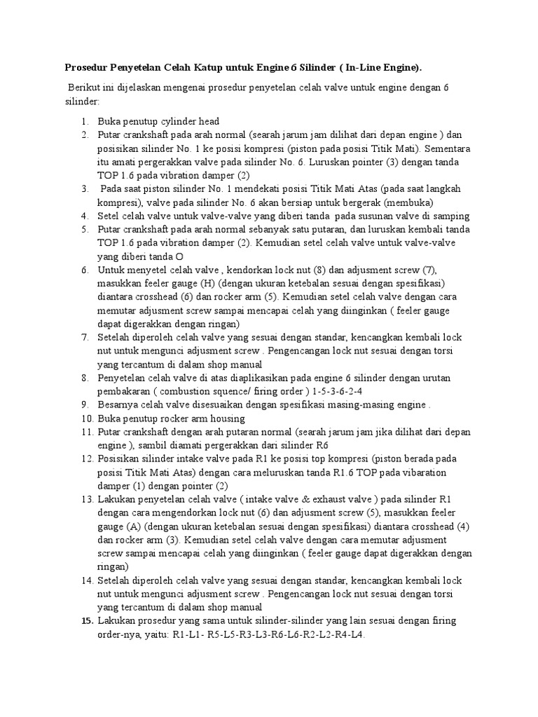 Katup 6 Silinder | PDF