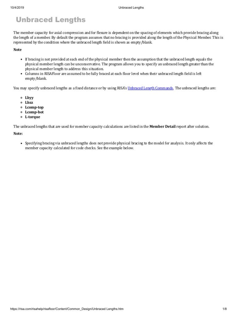 Unbraced Lengths | PDF
