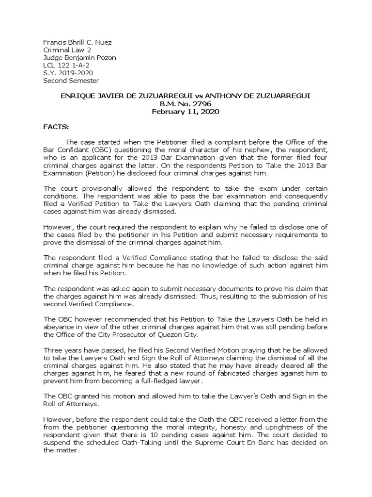 Enrique Javier de Zuzuarregui Vs Anthony de Zuzuarregui | PDF | Lawyer ...