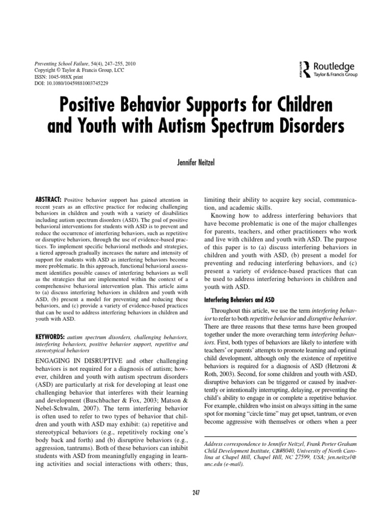 Positive Behavior Supports | PDF | Autism Spectrum | Autism