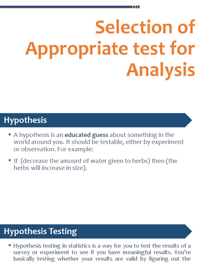 Hypothesis Testing and Statistical Tests | PDF | Statistical Hypothesis ...