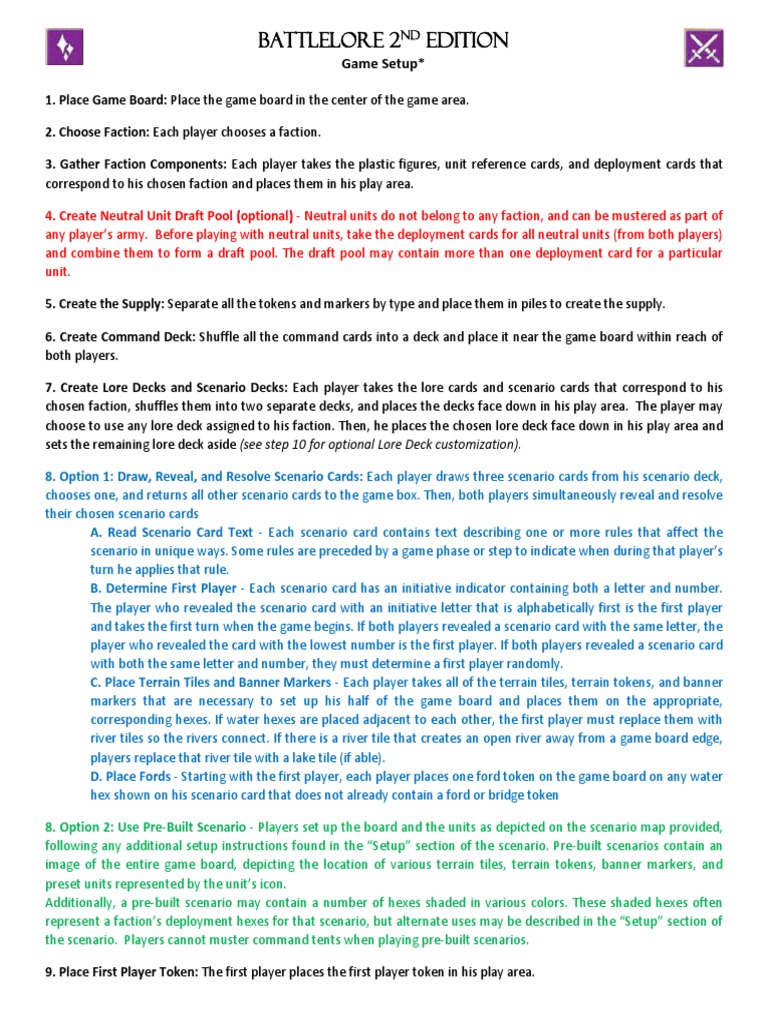 Battlelore 2 Stepup PDF | PDF | Playing Cards | Board Games