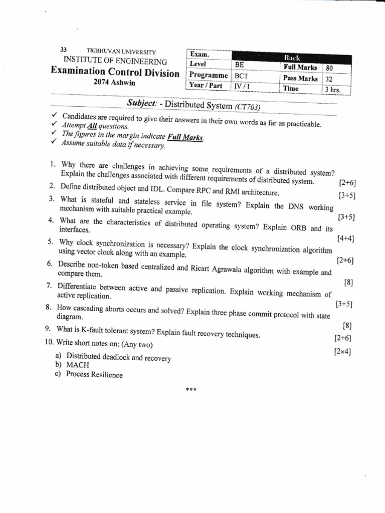 Distributed Systems (CT 703) | PDF | Distributed Computing | Replication (Computing)