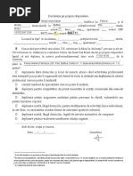 Model Declaratie Proprie Raspundere | PDF