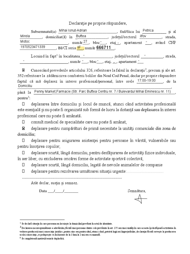 Declaratie Eu PDF | PDF