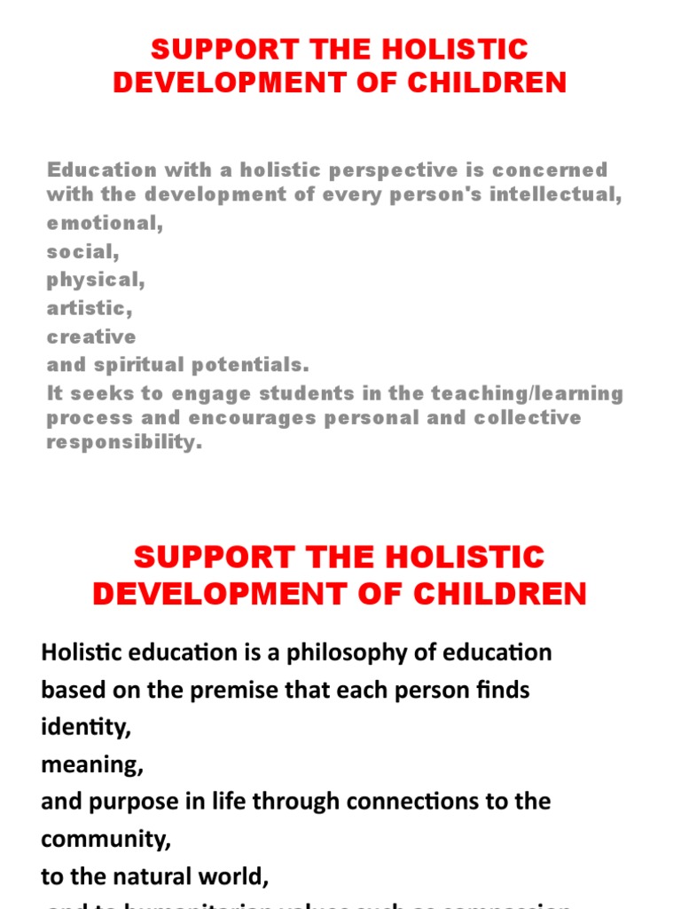 Holistic Development in Early Childhood | PDF | Child Development ...
