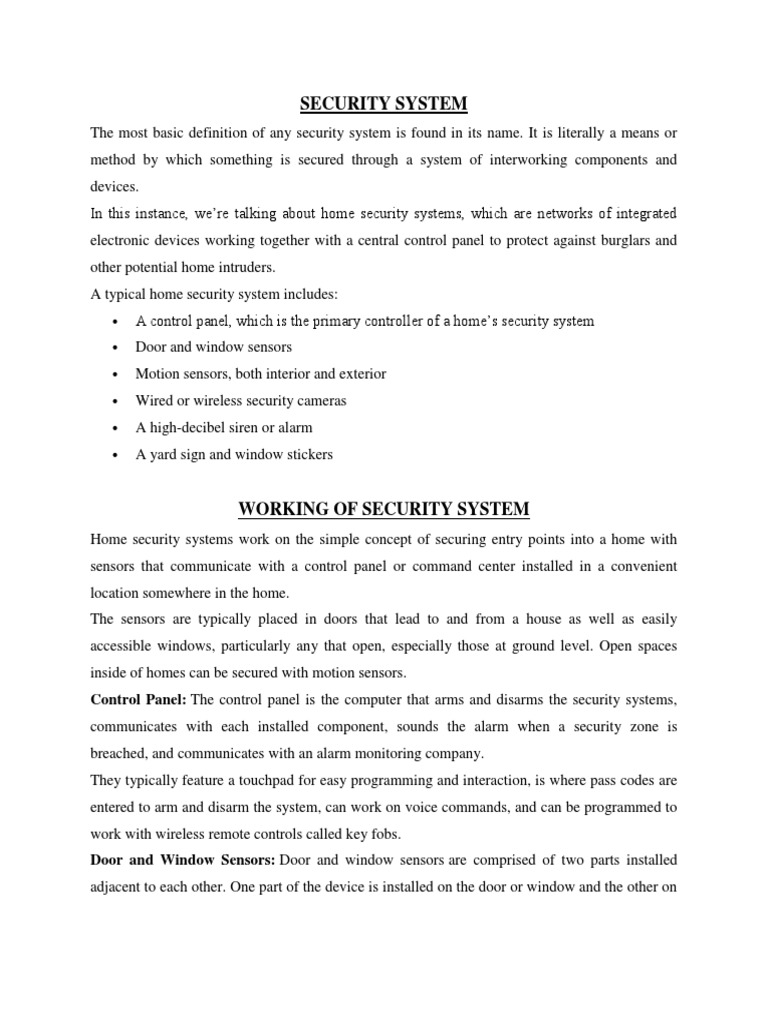 Security System PDF | Download Free PDF | Security Alarm ...