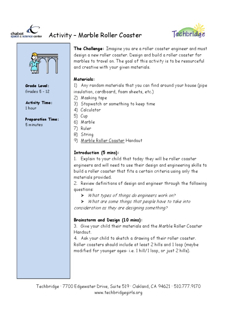 Marble Roller Coaster | PDF | Speed | Design