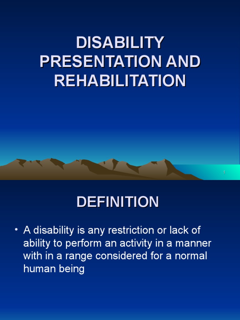A Comprehensive Overview of Disability Categories and Rehabilitation ...