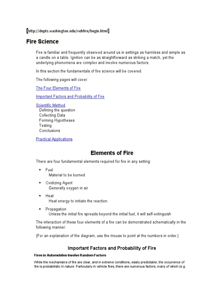 Fire Science | PDF | Hypothesis | Chemistry