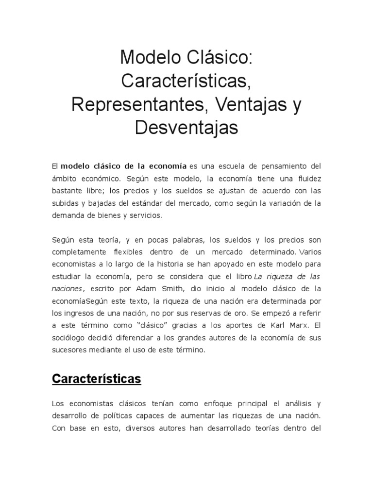 Modelo Clasico | PDF | Monetarismo | Ciencias económicas