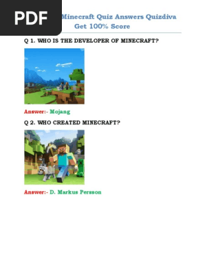 Ultimate Minecraft Quiz Answers 100 Quiz Diva Minecraft Minecraft