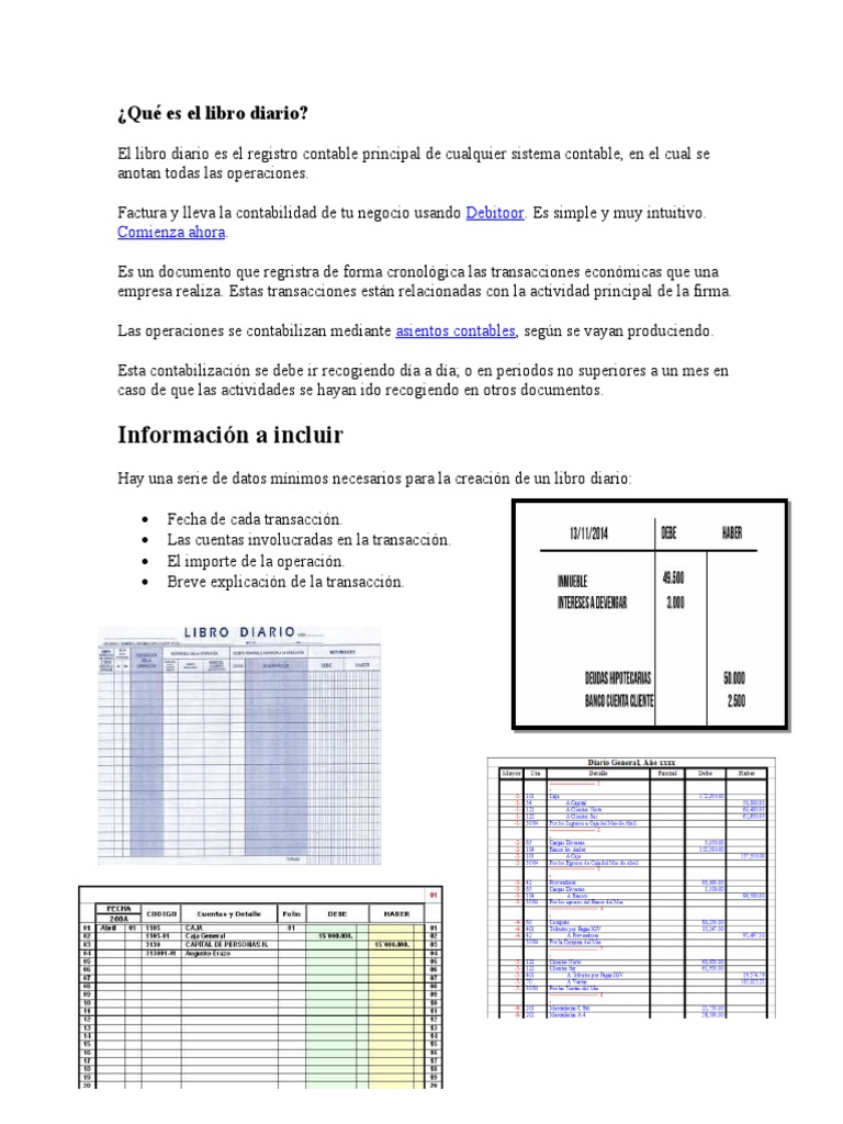 Libro Diario | PDF | Hoja de balance | Contabilidad