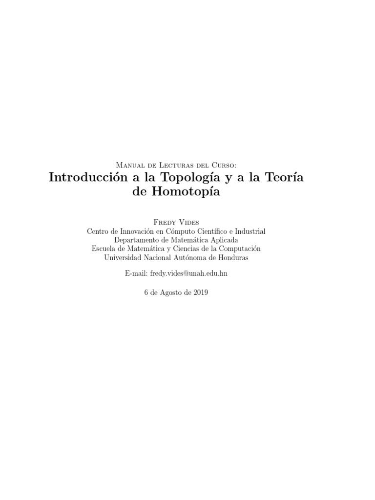 Manual de Topología y Homotopía | PDF | Espacio métrico | Espacio compacto