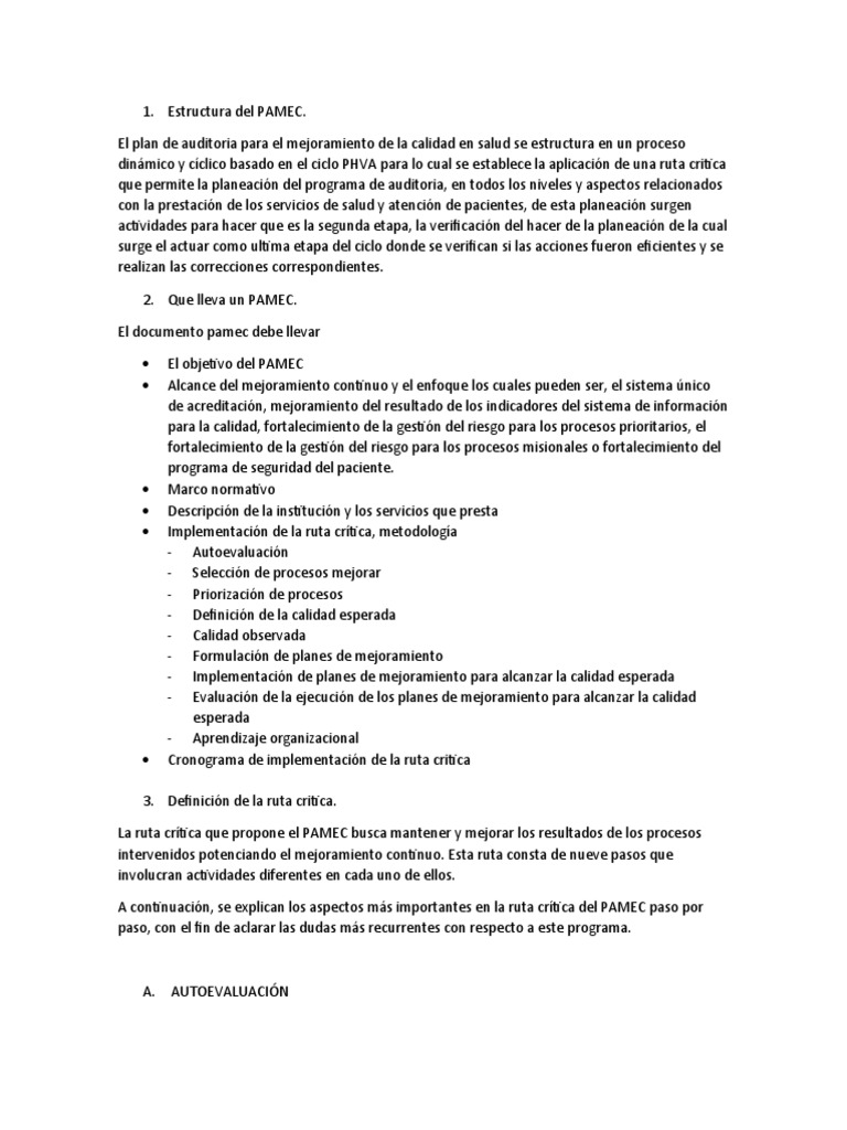 Estructura Del PAMEC | PDF | Planificación | Evaluación