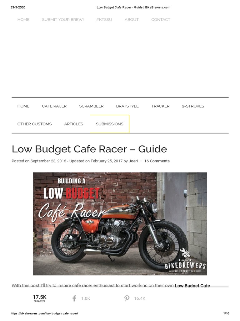 Low-Cost Cafe Racer Guide: Tips for Building an Affordable Cafe Racer ...
