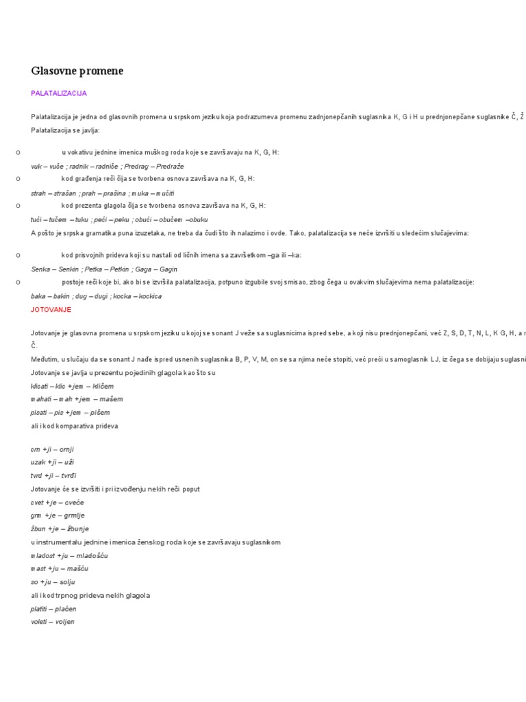 Glasovne Promene | PDF