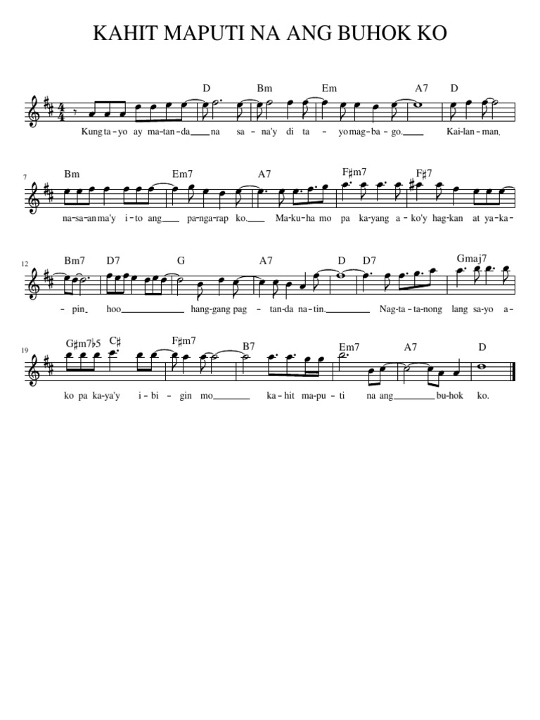 Kahit Maputi Na Ang Buhok Ko | PDF