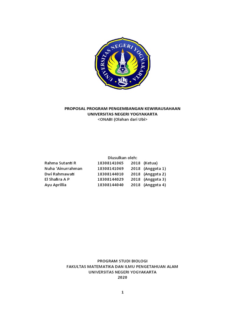PPK UNY 2020 - Template Proposal PPK | PDF