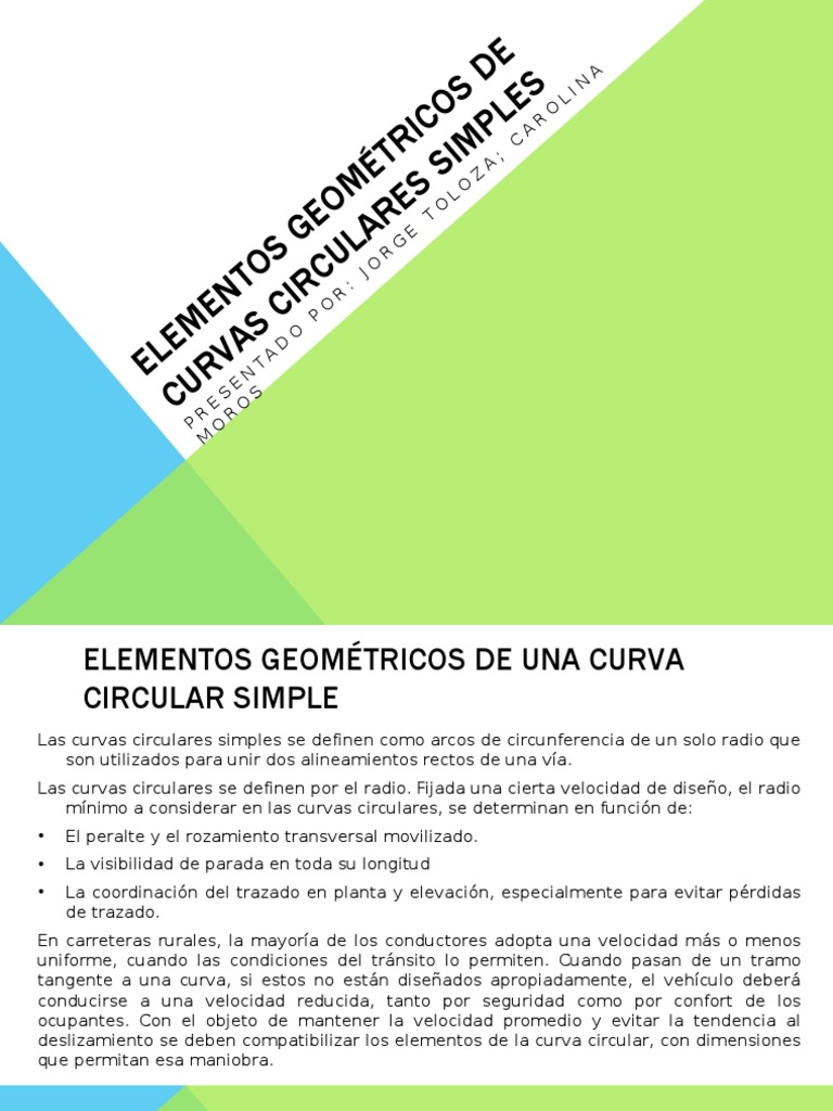 Elementos Geométricos de Curvas Circulares Simples | PDF | Tangente | Curva