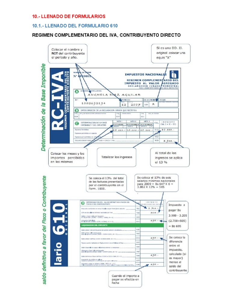 Llenado de Formulario 610 | PDF | Salario mínimo | Impuestos