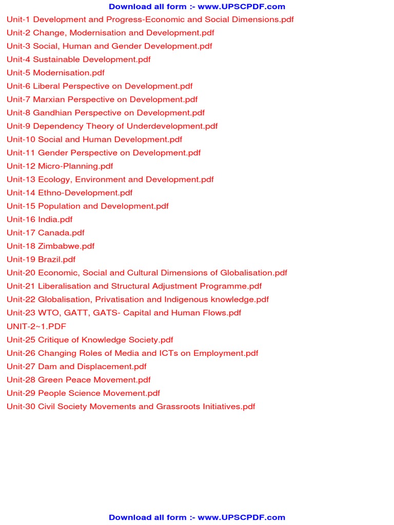 MSO-003 Sociology of Development PDF | PDF | Émile Durkheim | Max Weber